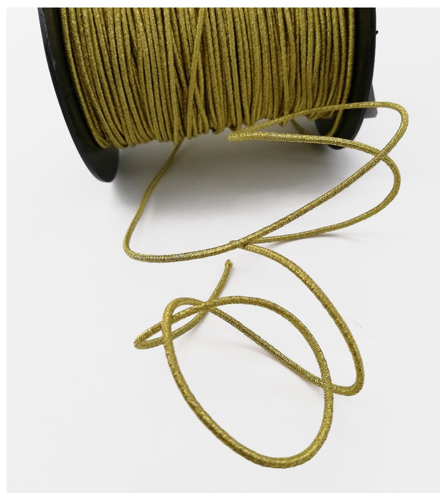 2mm lurex gold or silver elastic - 100m